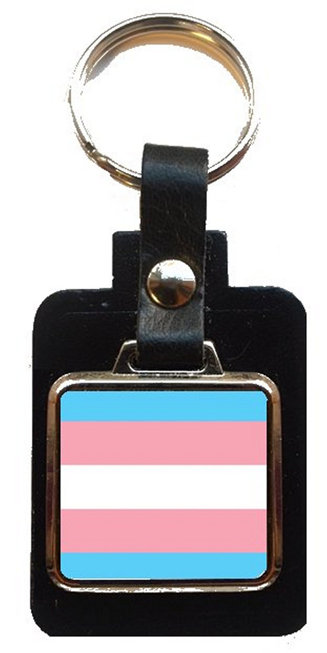 Transgender Pride Rainbow LGBTQ Pride Leather Square Key Fob in A ...