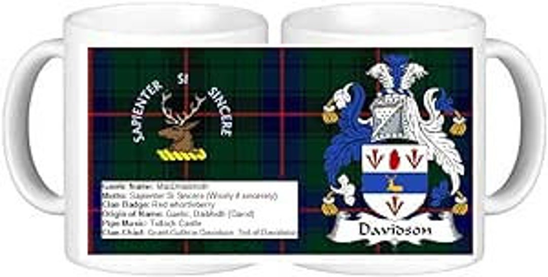 Scottish Clan With Crest Coat of Arms Details Ceramic Coffee Mugs in A ...