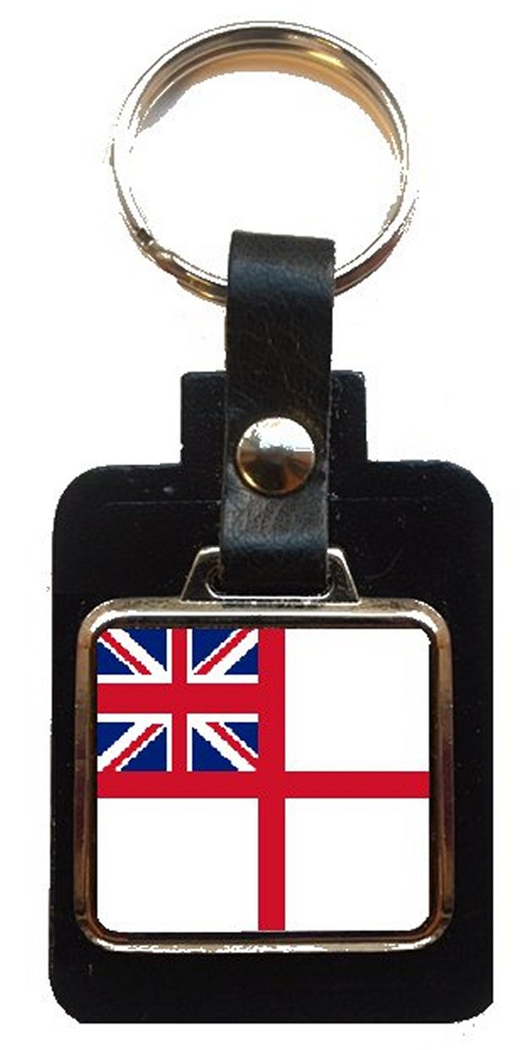 White Ensign Military Leather Square Key Fob in A Velvet Gift Bag - Etsy