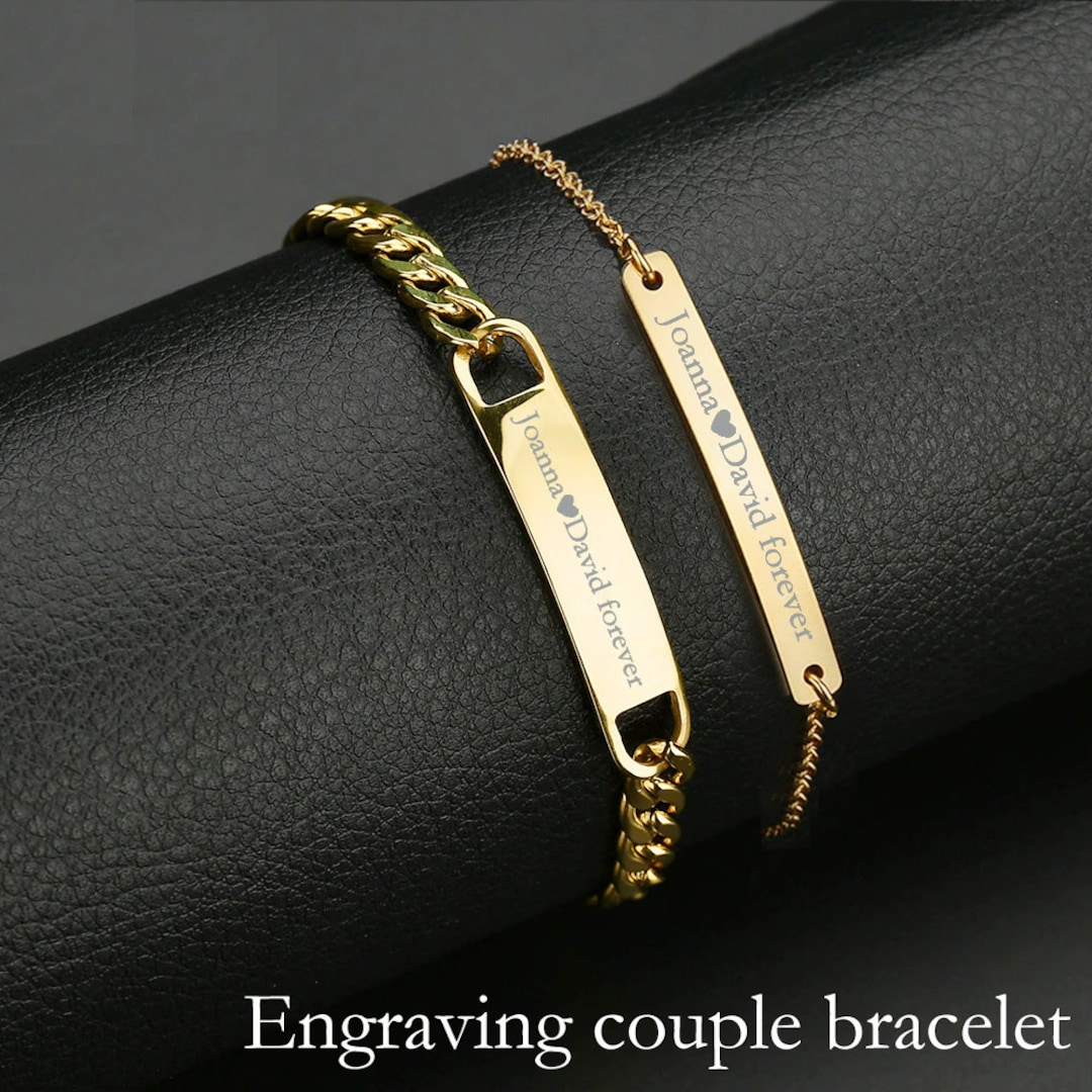 Customized Couple Bracelet, Name Bracelets, Personalized Bracelet ...