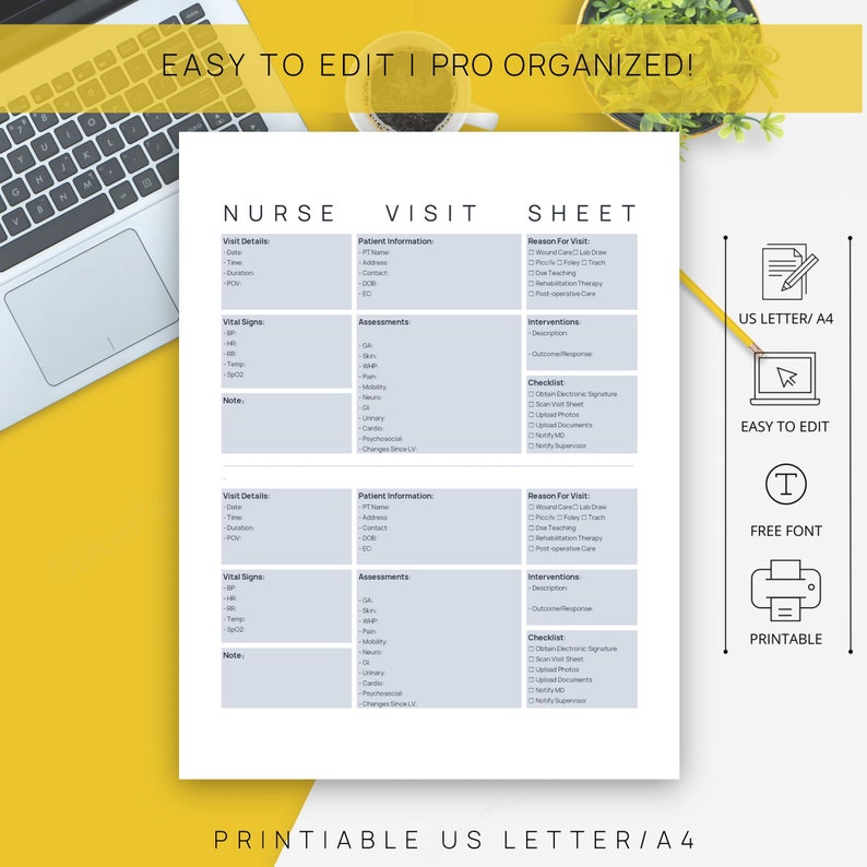 Patient Visit Record and Health Monitoring Template,medical Record ...