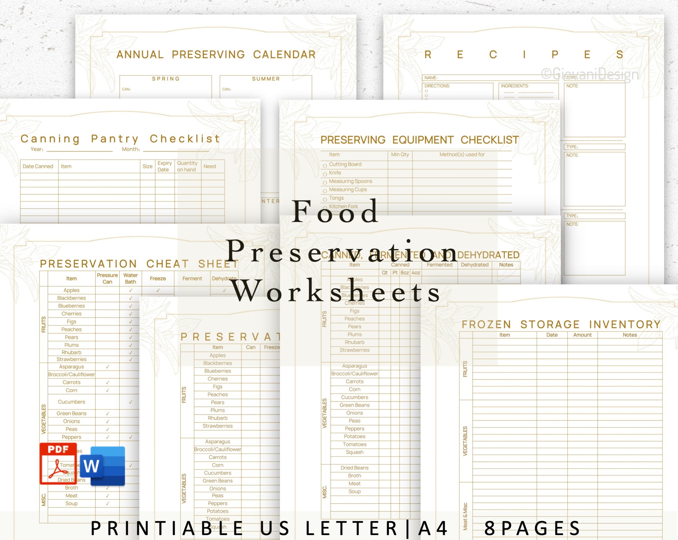 Ultimate Food Preservation Planner: Editable & Printable Guide for ...