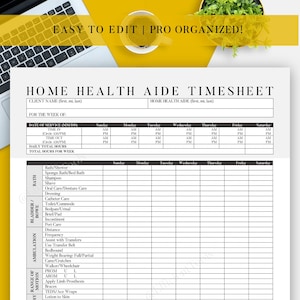 Home Health Aide Timesheet Templates - In-home & Caregiver Timesheets ...