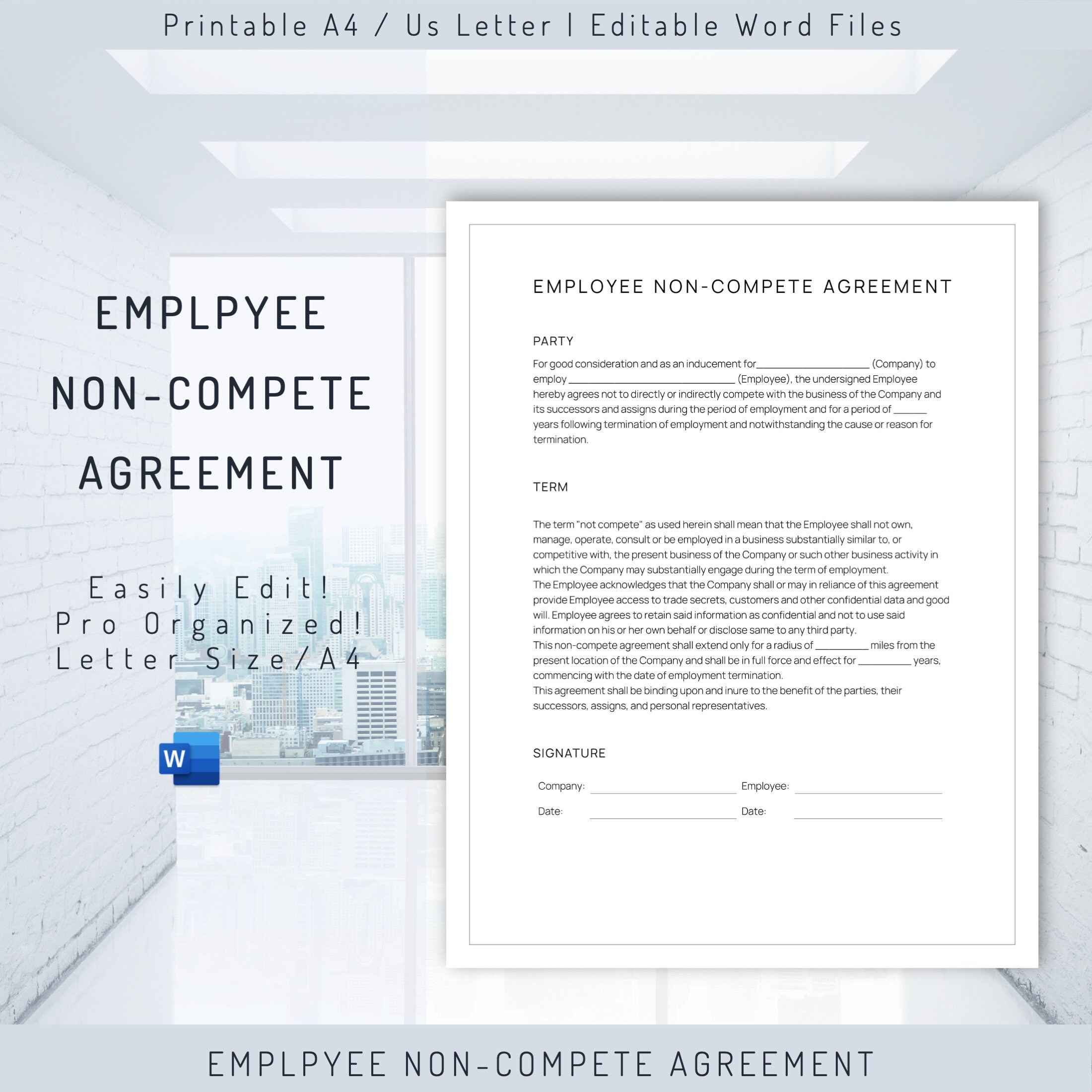 Editable Non Disclosure Agreement Template, Agreement,microsoft Word ...