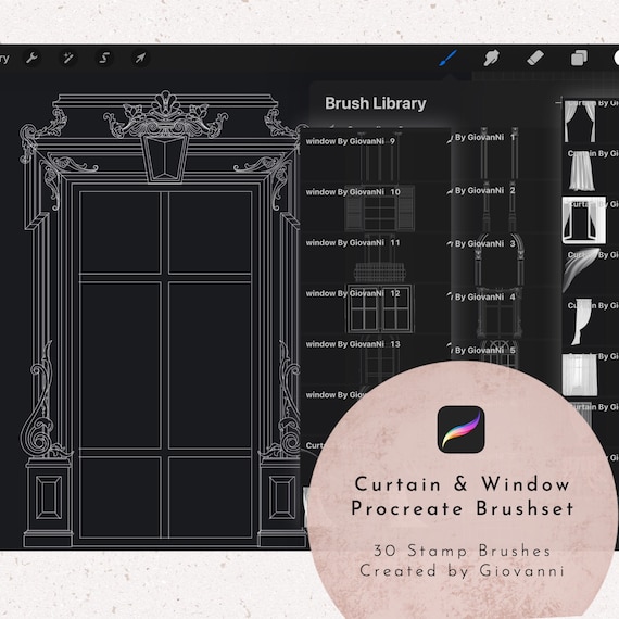 30 Procreate Curtain and Window Brush Windows Brush Frame - Etsy