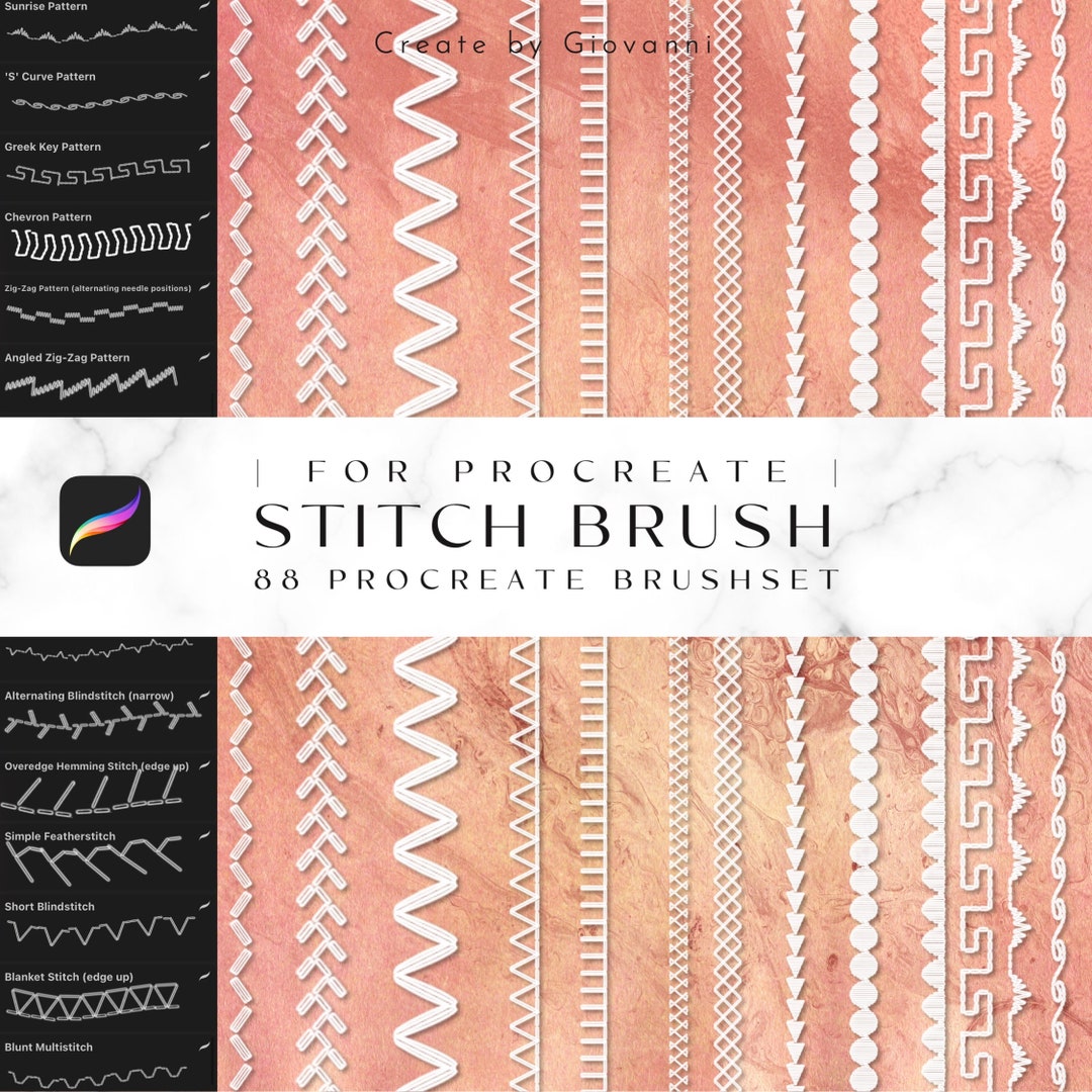 Procreate Stitch Brush, Stitch Line Brushes, Fashion Design, Cloth Design, Stitching, Sewing ...