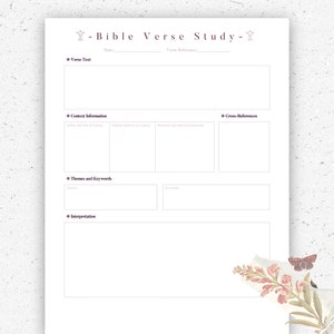 Printable Verse Mapping, Editable Bible Study Journal Template ...