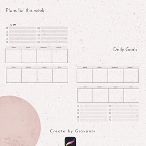 Week Note Procreate Brushset, Procreate Brush, Weekly, Daily Template ...