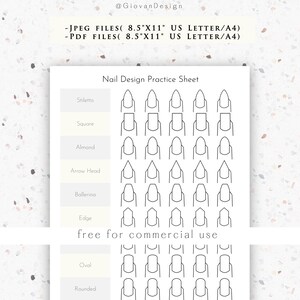 Nail Design Practice Sheet, Printable Nail Tech Planner Sheet, DIY Nail ...