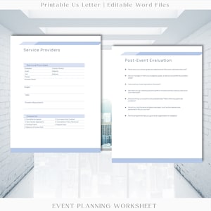Editable Event Planning Worksheet Template,printable Event Organizer ...