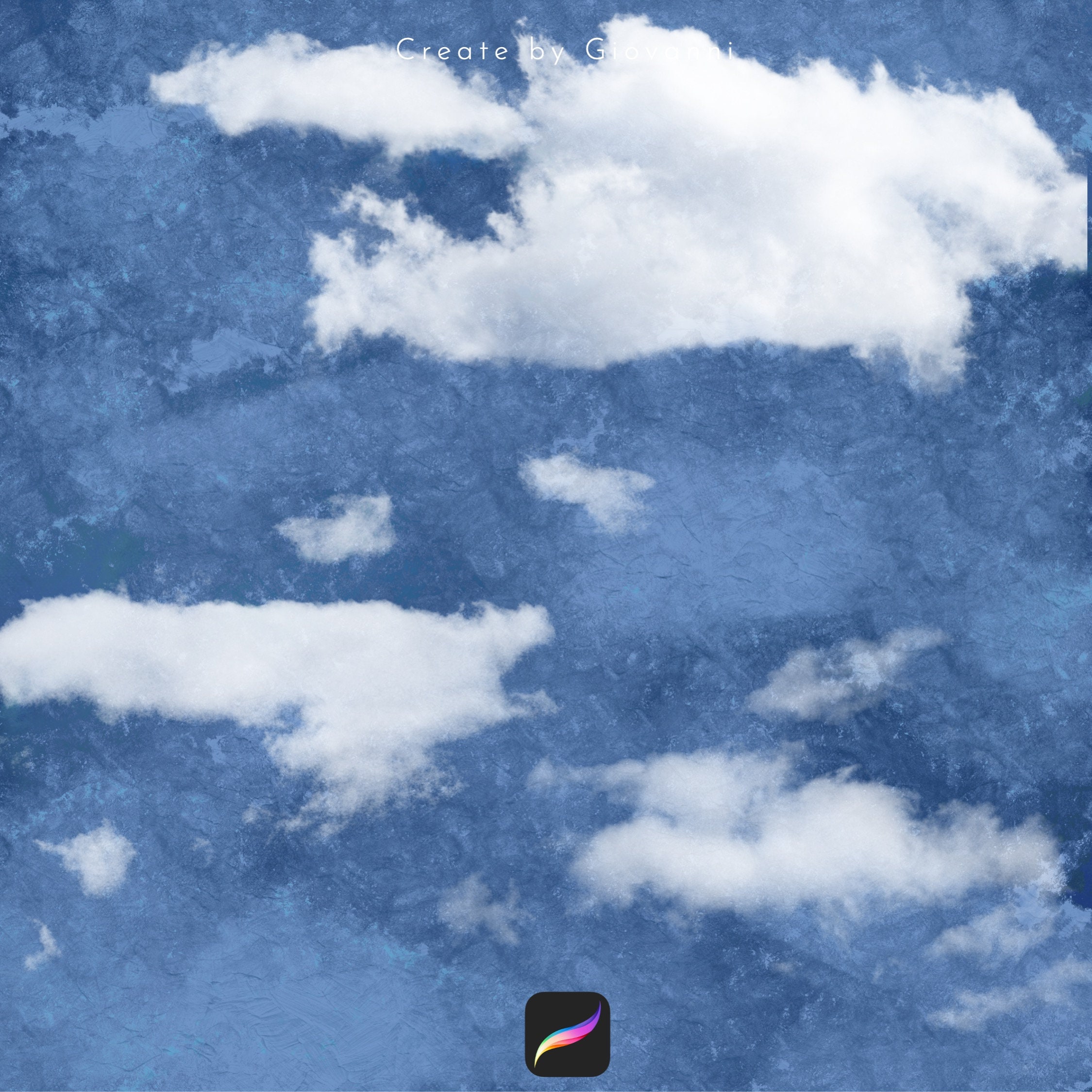 Procreate Clouds Brush, 17 Cloud Procreate Stamps, Realistic Style ...