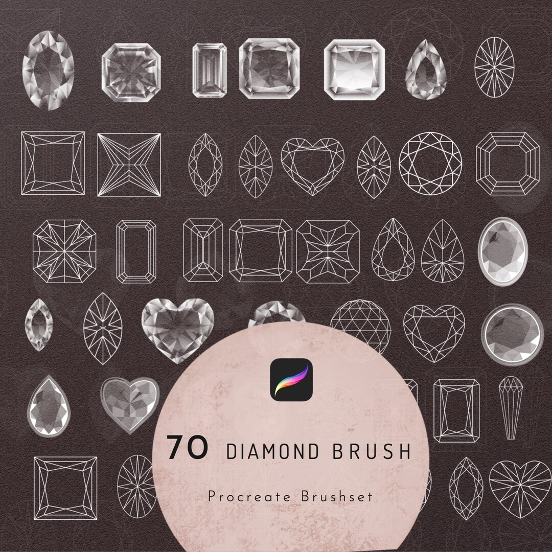 Procreate Diamond and Gemstone Stamp Brush, Jewelry Design, Fashion ...