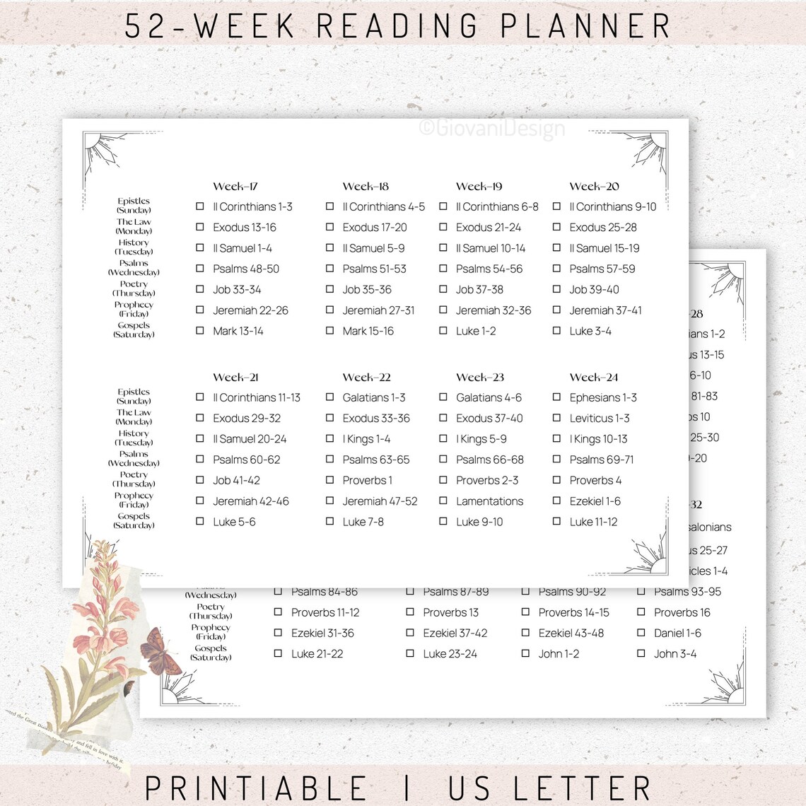 Printable Bible 52-week Reading Planner for 2022 Daily - Etsy