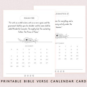 Printable 2025 Desk Scripture, Printable Bible Verse Calendar Card ...