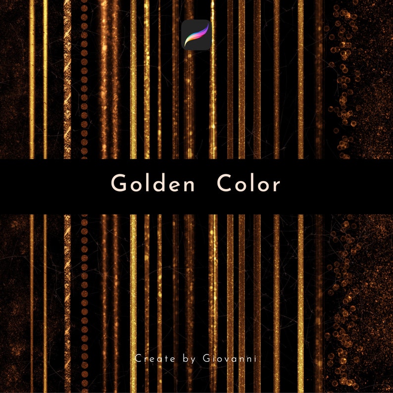 21 Procreate Gold Brush Golden Lettering Gold Glitter Gold - Etsy