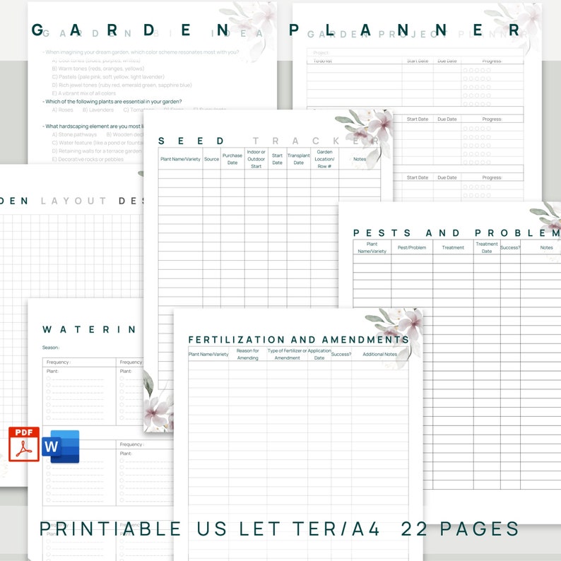 Ultimate Garden Planner Bundle – Editable and Printable, Comprehensive ...