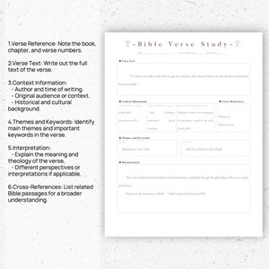 Printable Verse Mapping, Editable Bible Study Journal Template ...