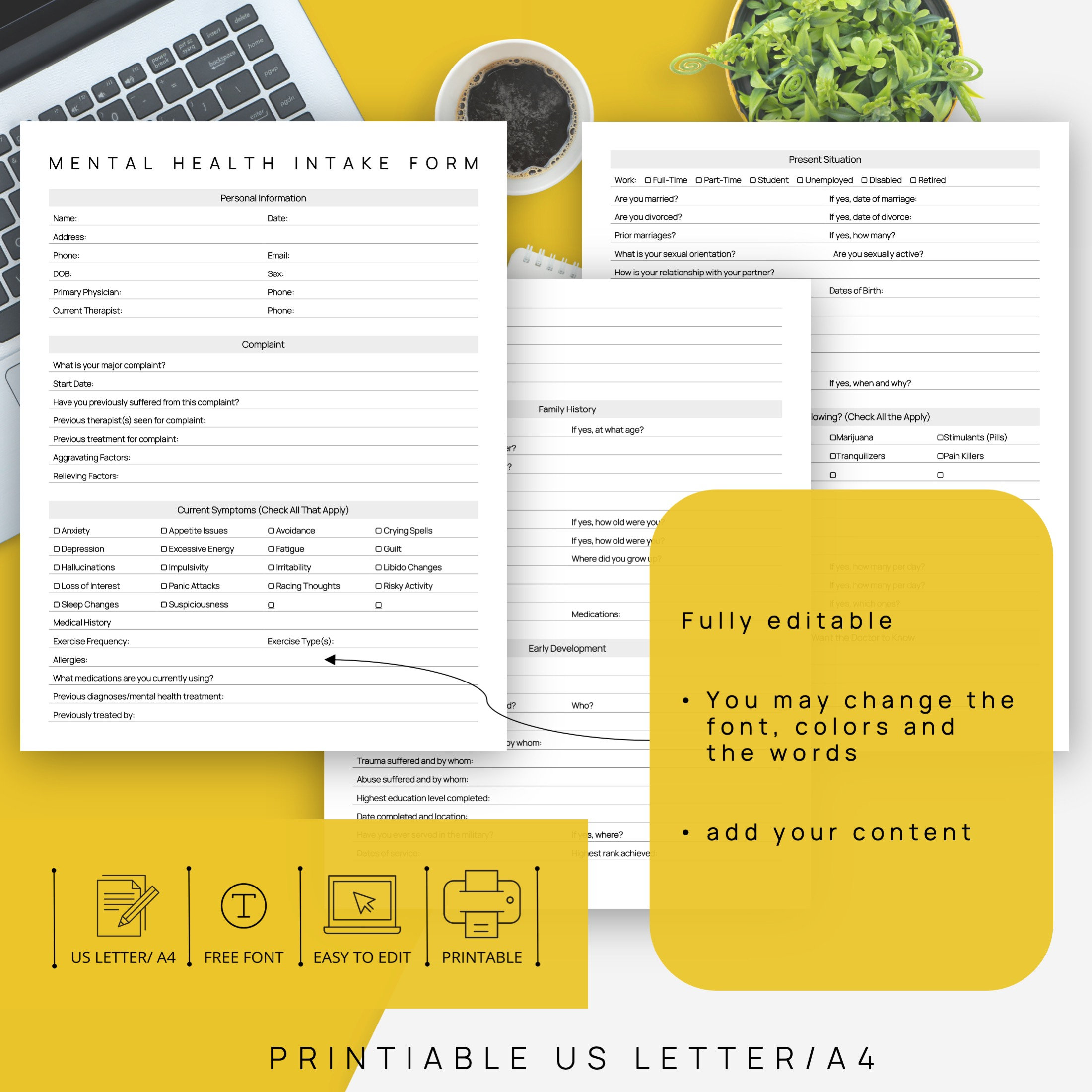 Mental Health Intake Forms - Assessment & Therapy Client Forms ...