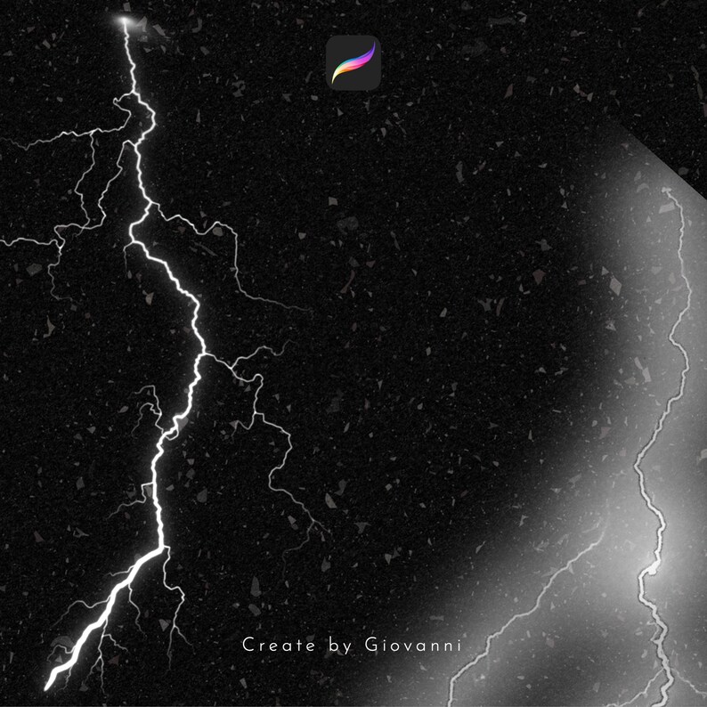 Procreate Lightning Brushes Realistic Lightning Flash - Etsy