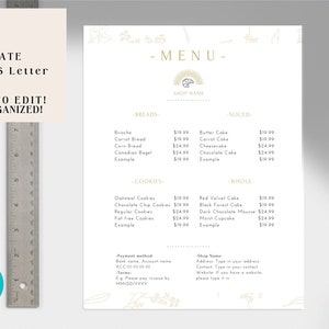 Editable Cake Order Form Canva Template,printable Bakery Order Form ...