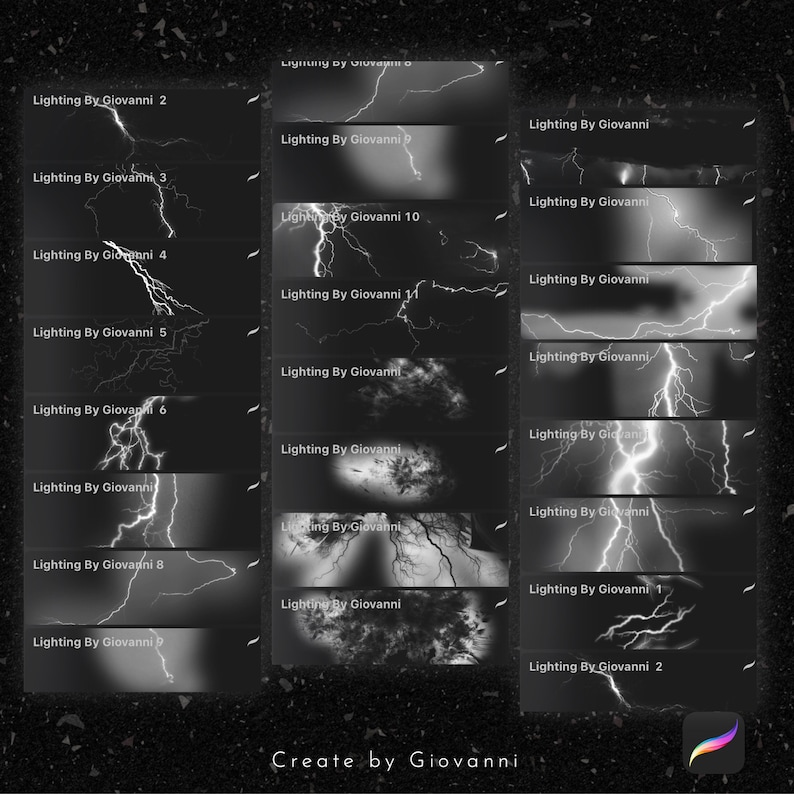 Procreate Lightning Brushes Realistic Lightning Flash - Etsy