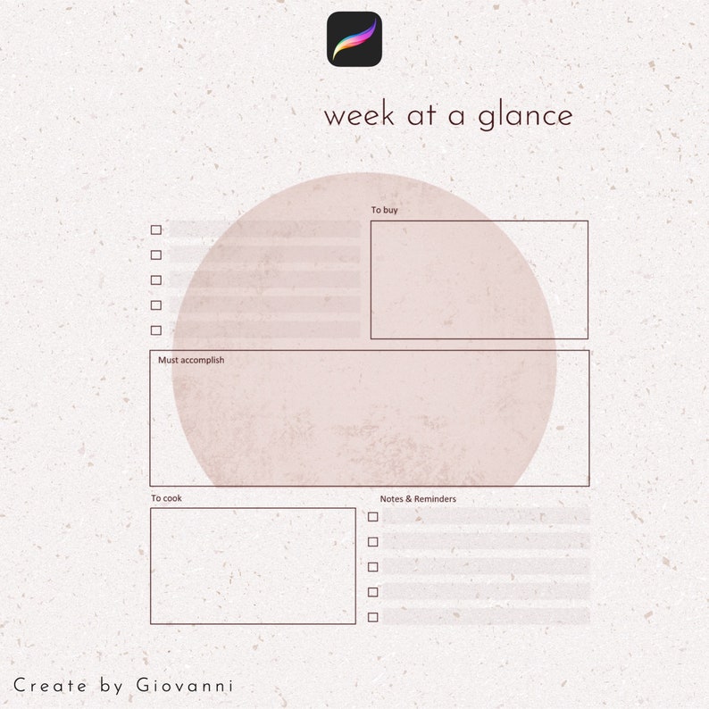 Week Note Procreate Brushset Procreate Brush Weekly Daily - Etsy