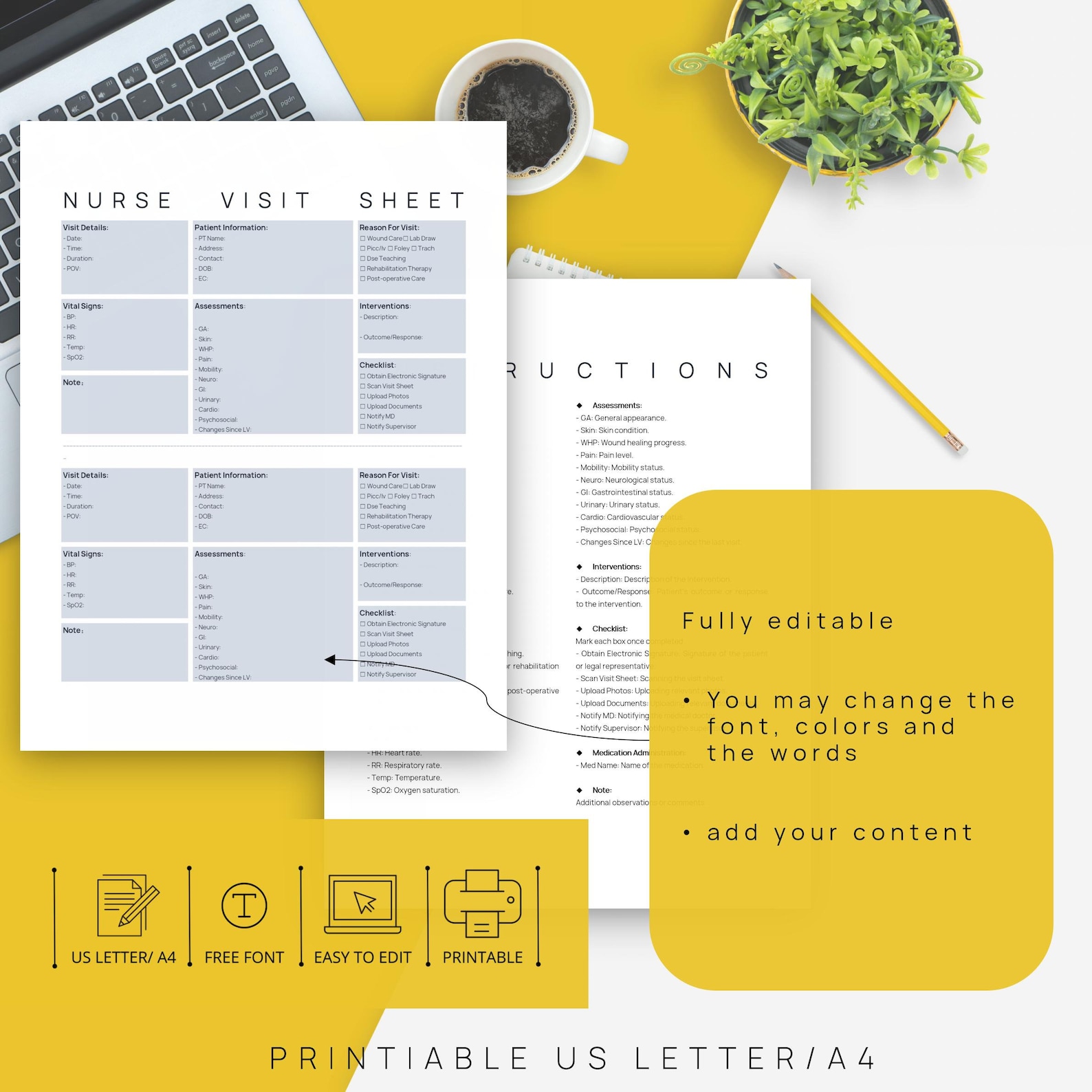 Patient Visit Record and Health Monitoring Template,medical Record ...
