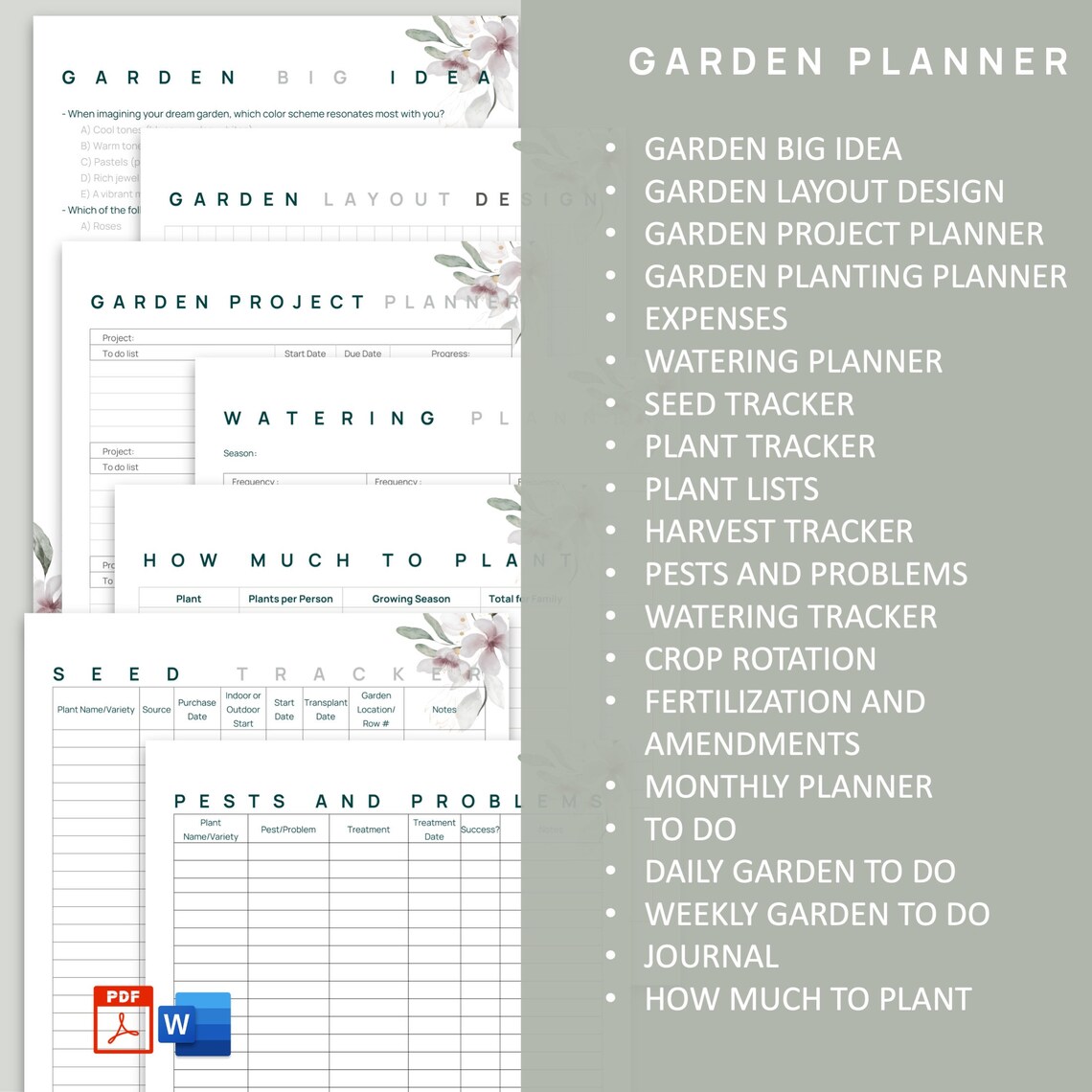 Ultimate Garden Planner Bundle – Editable and Printable, Comprehensive ...