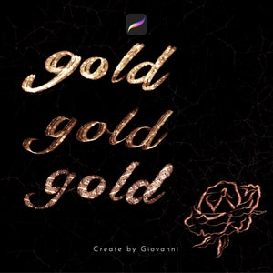 21 Procreate Gold Brush, Golden Lettering, Gold Glitter, Gold Sparkle ...