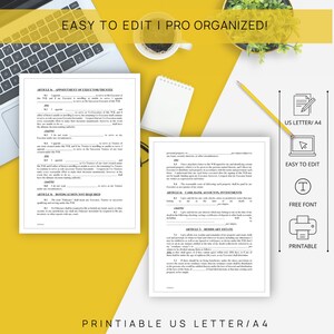 Editable Last Will and Testament Template, Customizable Last Will and ...