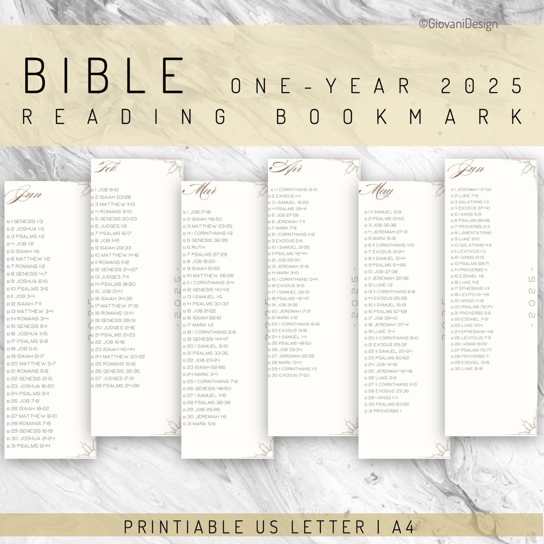 Printable the Bible Bookmark, Reading Tracker Checklist, Monthly ...