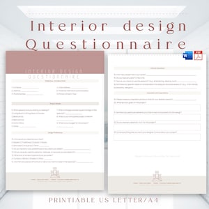 Editable Interior Design Questionnaire, Client Profile Template ...