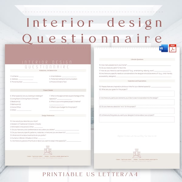 Interior Design Client Profile - Etsy