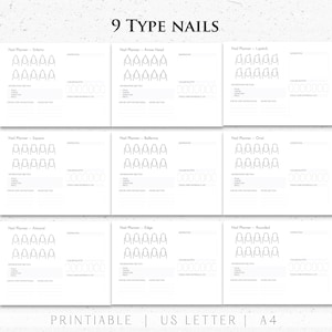 Nail Design Planner Sheet, Printable Nail Tech Planner Sheet, DIY Nail ...