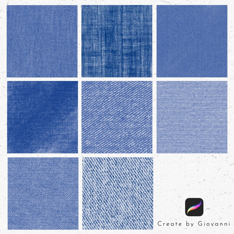 8 Procreate Denim Seamless Pattern Brush Fashion Design - Etsy