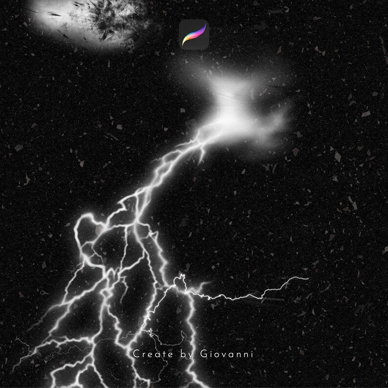 Procreate Lightning Brushes Realistic Lightning Flash - Etsy