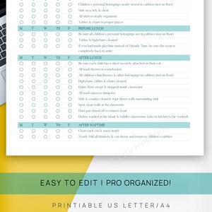 Editable Classroom Cleaning Checklist - Weekly School Cleaning Schedule ...