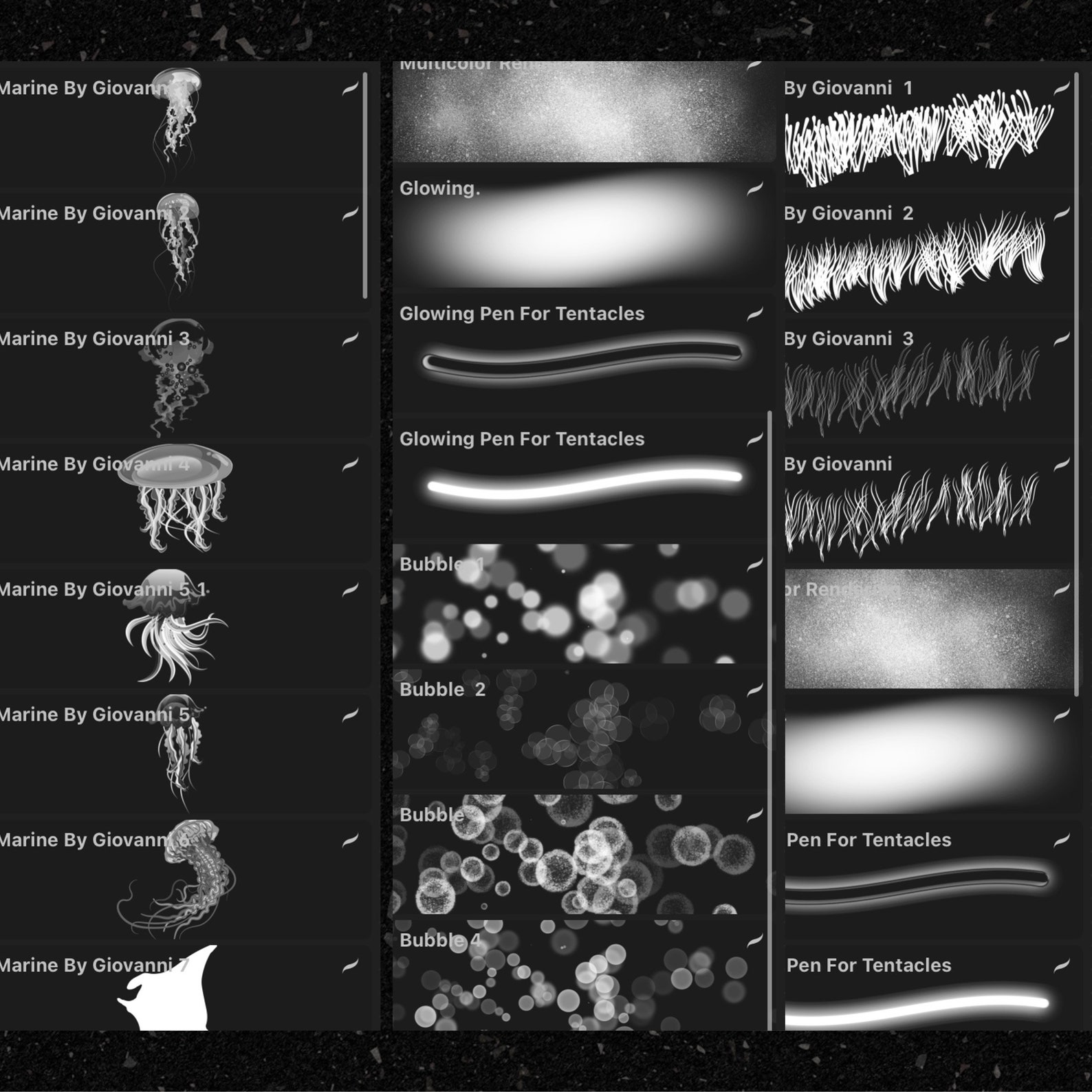 Procreate Marine Creature Brush, 44 Procreate Brush, Bubble Brush, Background Rendering Brush ...