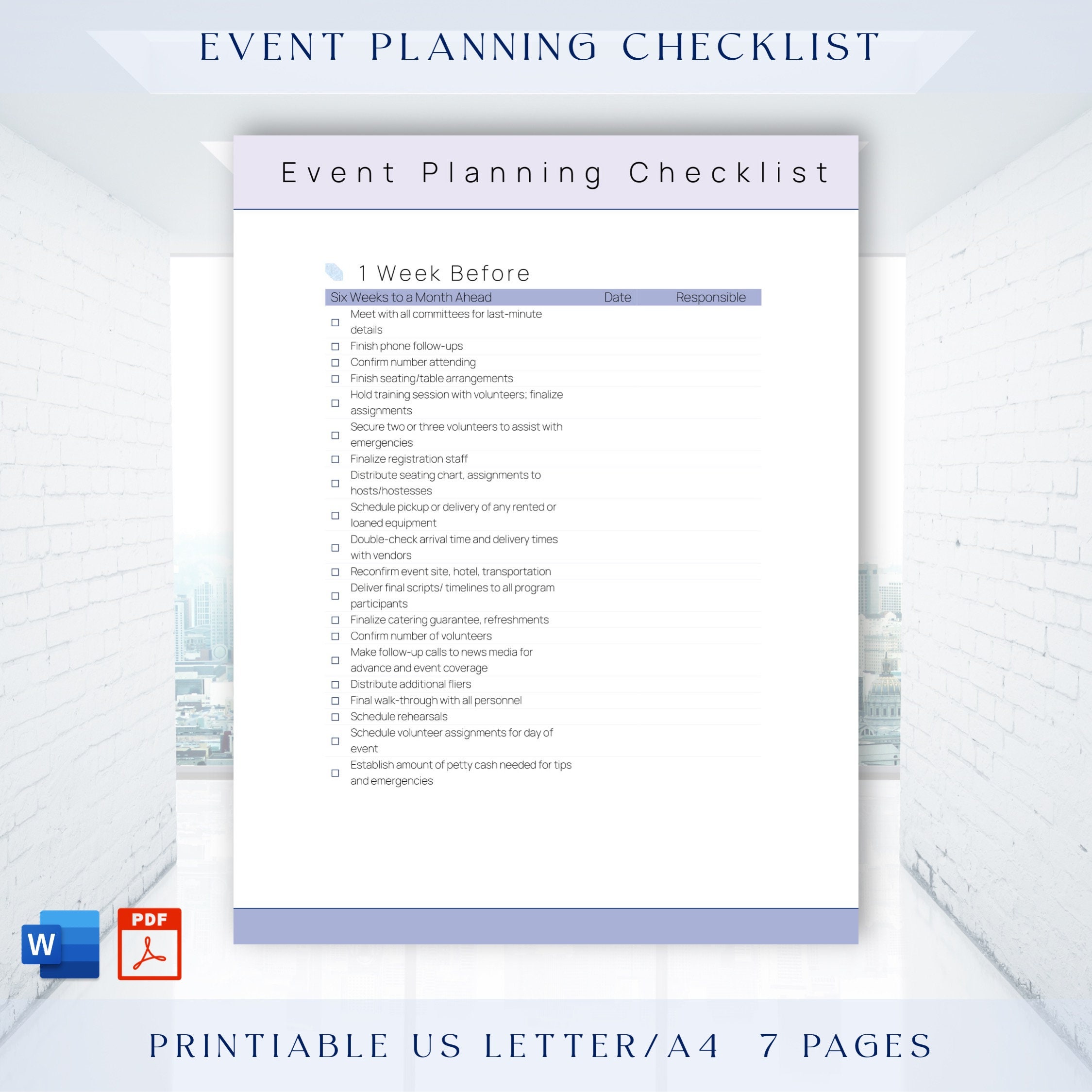 Editable Event Planning Checklist Template, Printable 6 Months, Event ...