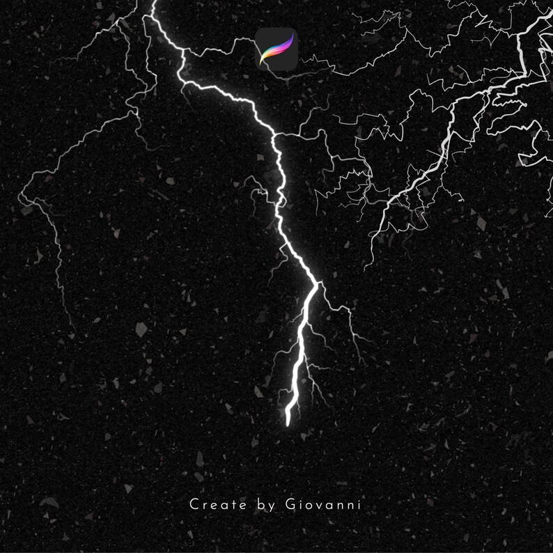 Procreate Lightning Brushes Realistic Lightning Flash - Etsy