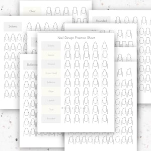 Nail Design Practice Sheet, Printable Nail Tech Planner Sheet, DIY Nail ...