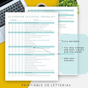 Editable Classroom Cleaning Checklist - Weekly School Cleaning Schedule ...