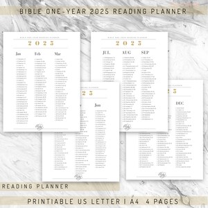 Printable Bible One-year Reading Planner for 2025, Daily Journal, Bible ...