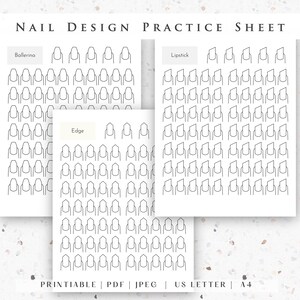 Nail Design Practice Sheet, Printable Nail Tech Planner Sheet, DIY Nail ...