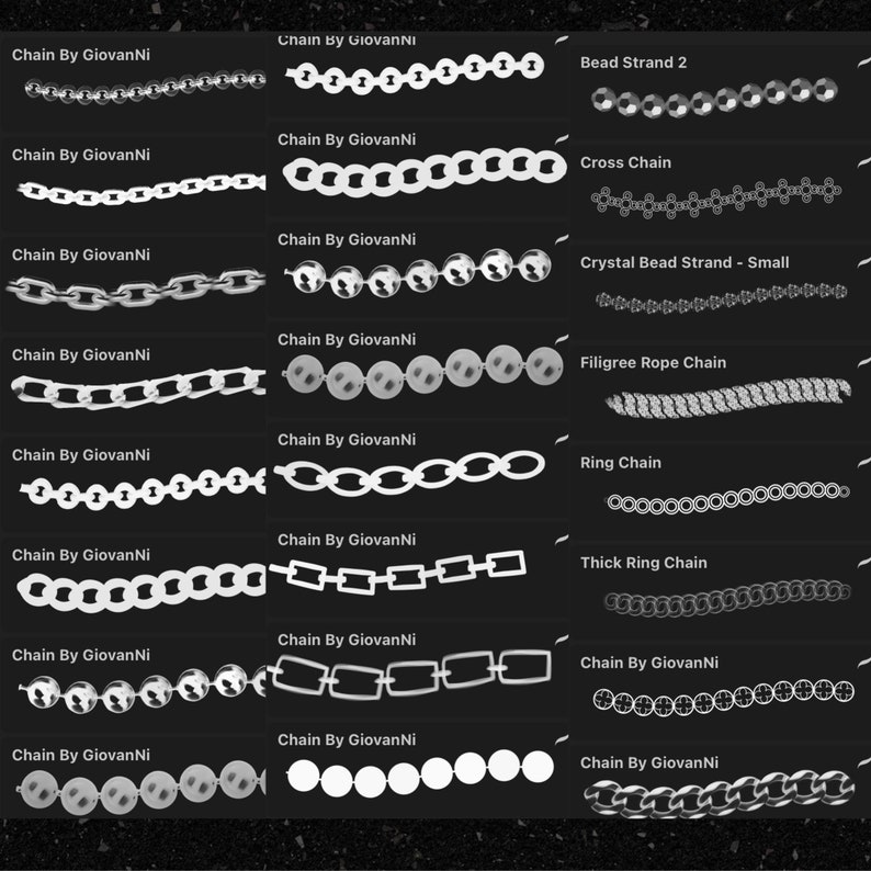 44 Procreate Chain Brushes Jewelry Bracelet Hi-res - Etsy