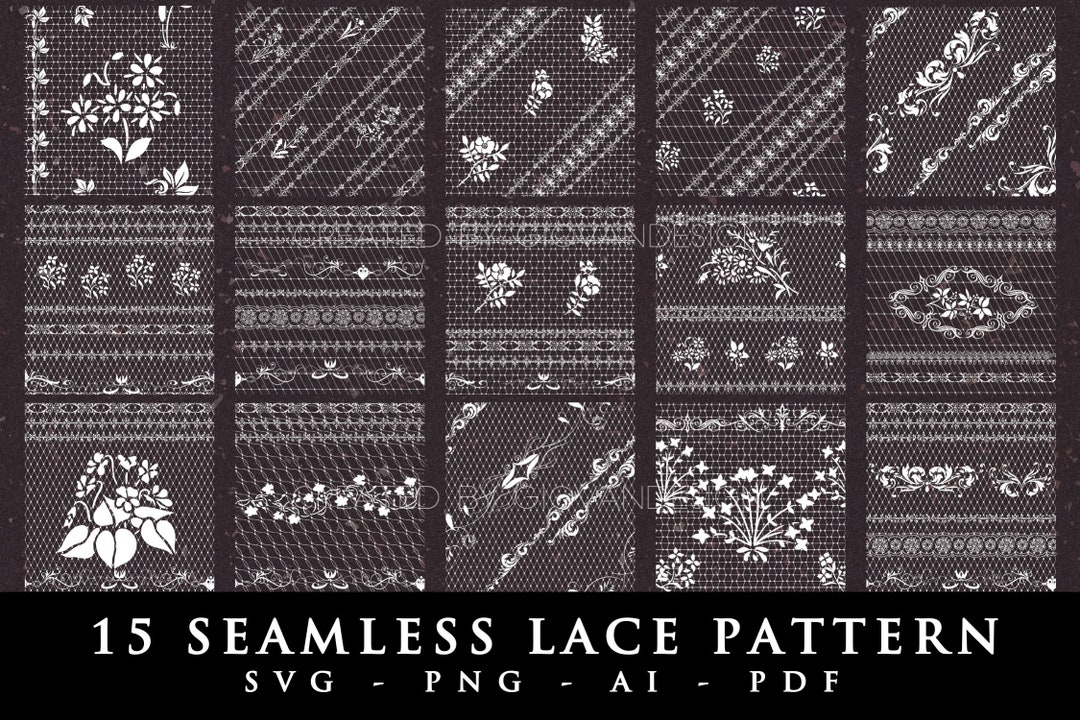 15 Seamless Lace Pattern, Lace Pattern, Svg PNG Pdf Ai, by Giovanni ...