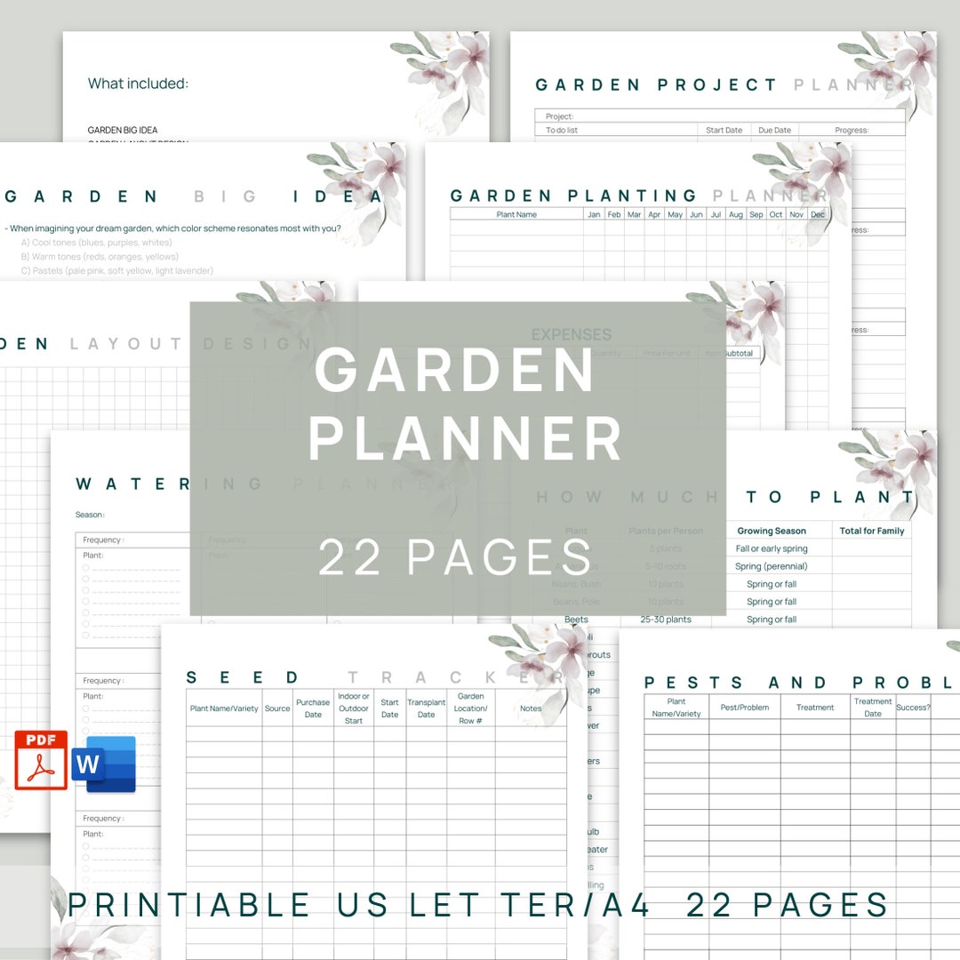 Ultimate Garden Planner Bundle – Editable and Printable, Comprehensive ...