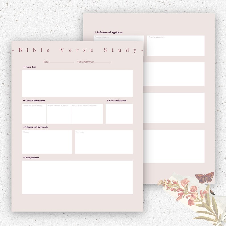 Printable Verse Mapping, Editable Bible Study Journal Template ...