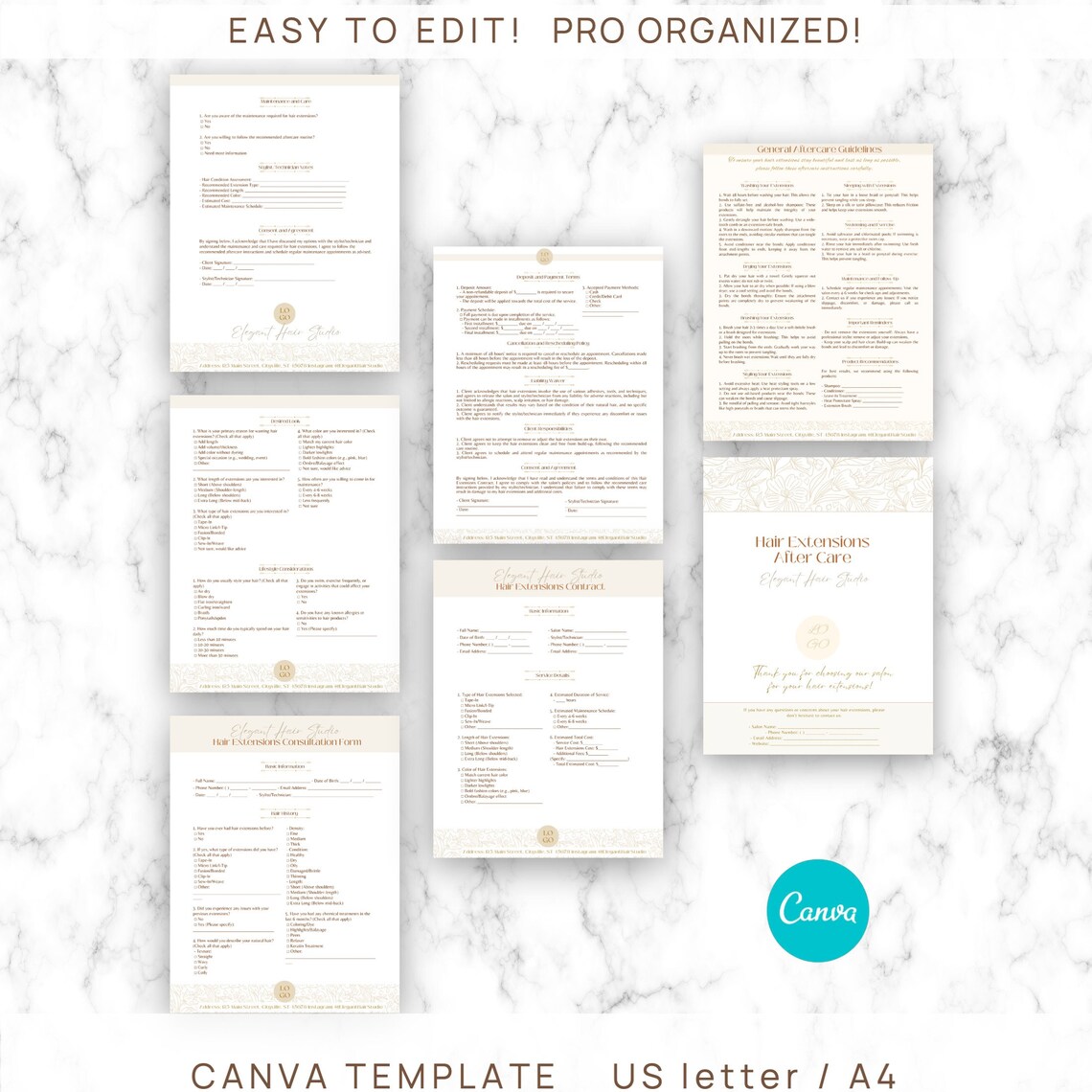 Hair Extensions Contract Template | Hair Extensions Aftercare ...