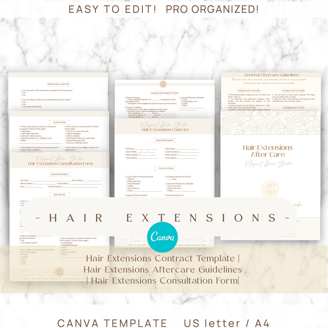 Hair Extensions Contract Template | Hair Extensions Aftercare ...